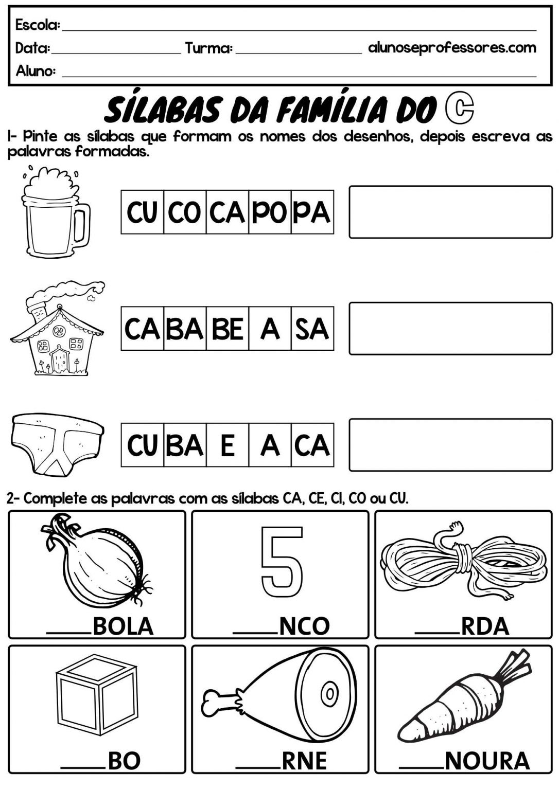 Atividades Com A Silaba C - EDUCA