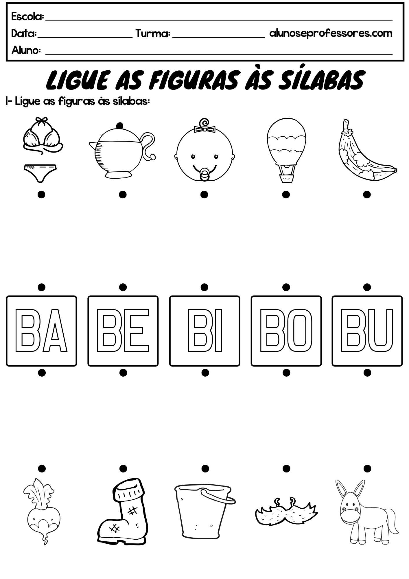 Atividades com a Letra B prontas para imprimir | Alunos e Professores