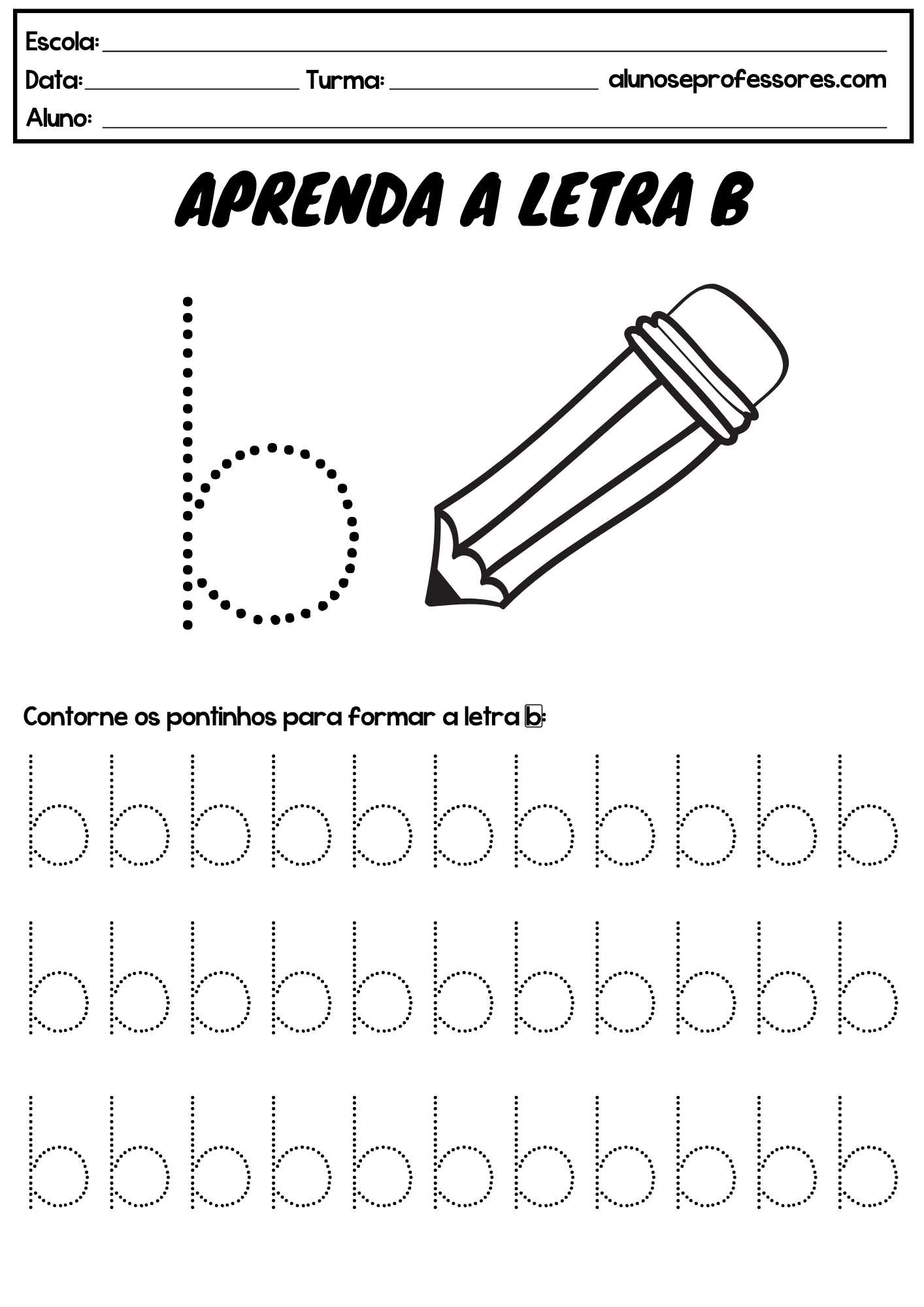 Atividades com a Letra B prontas para imprimir | Alunos e Professores