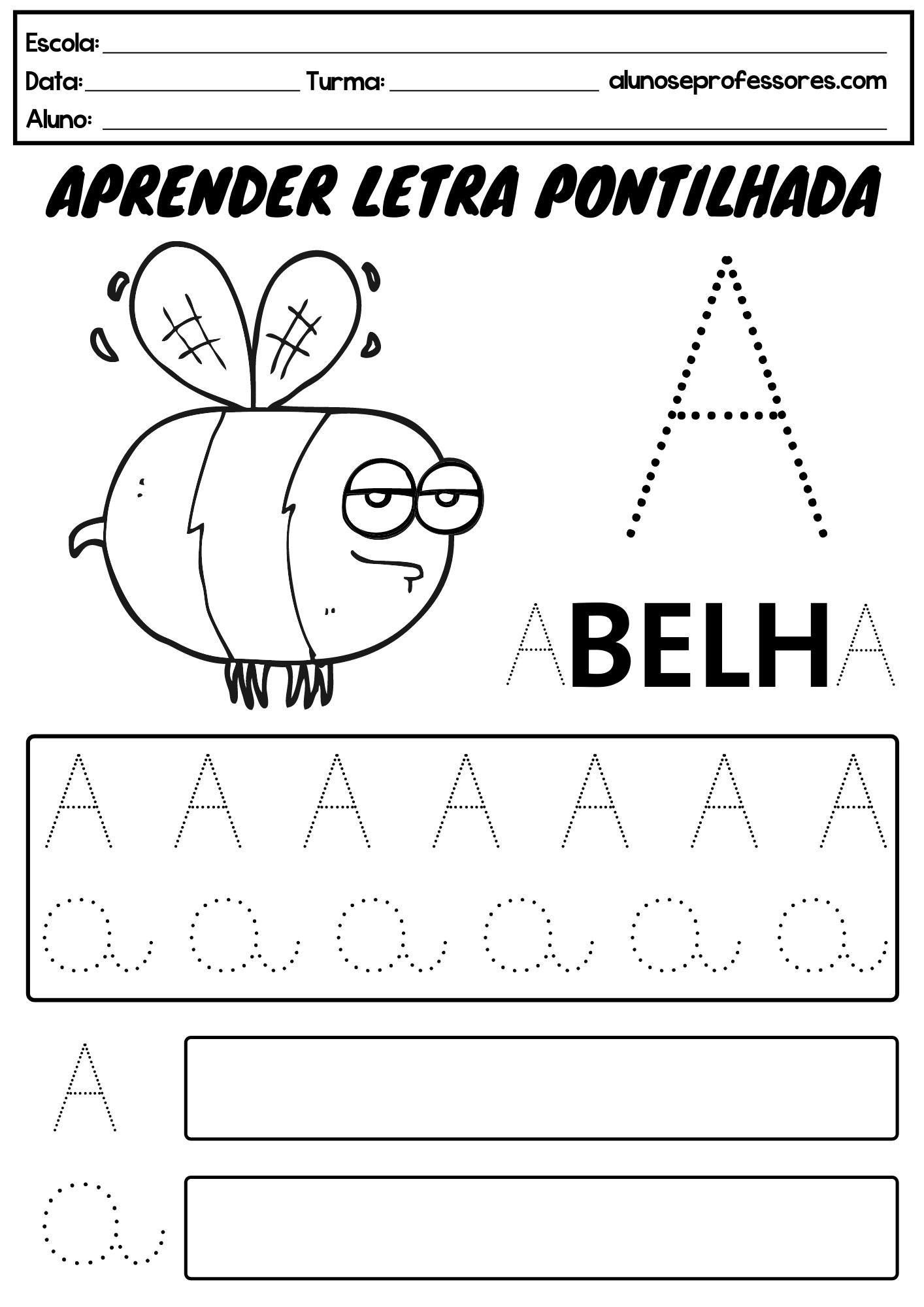 Atividades com a Letra A prontas para imprimir | Alunos e Professores