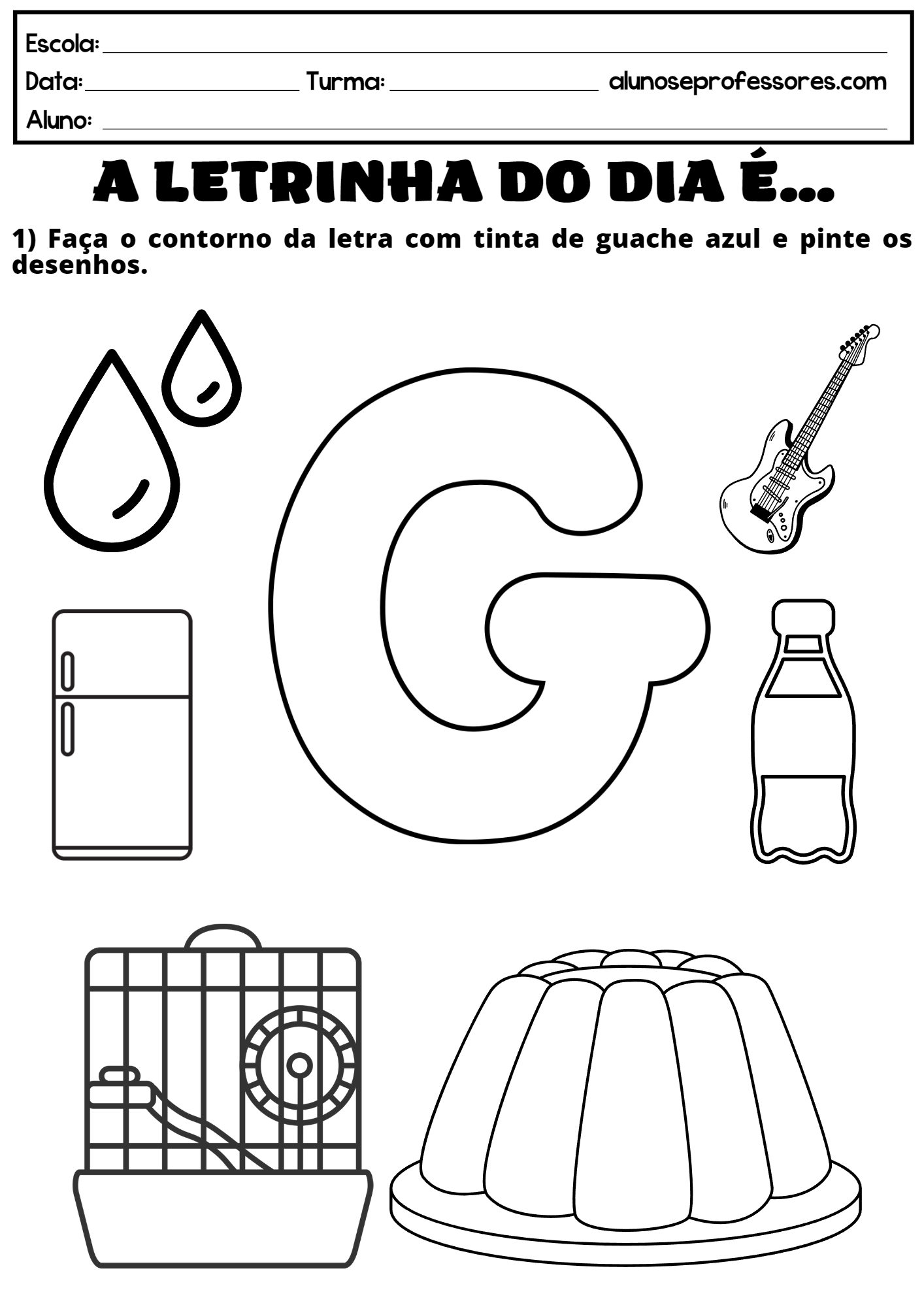 Atividades com a Letra G para imprimir | Alunos e Professores