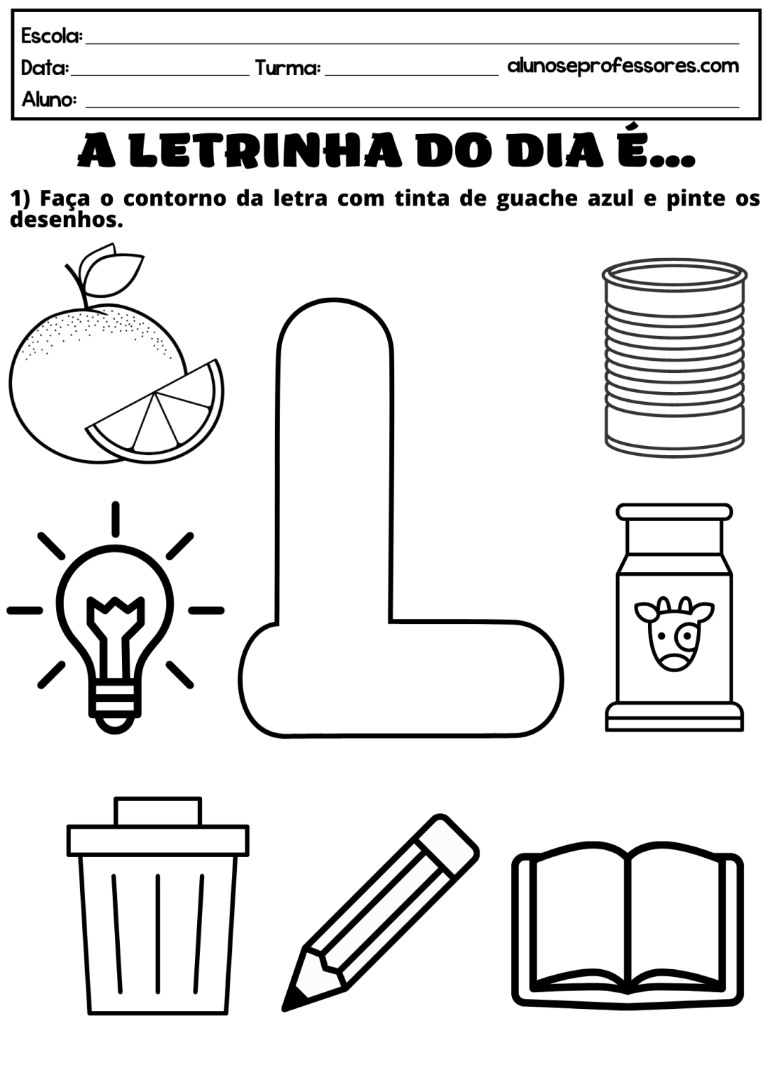 Atividades com a Letra L para imprimir | Alunos e Professores