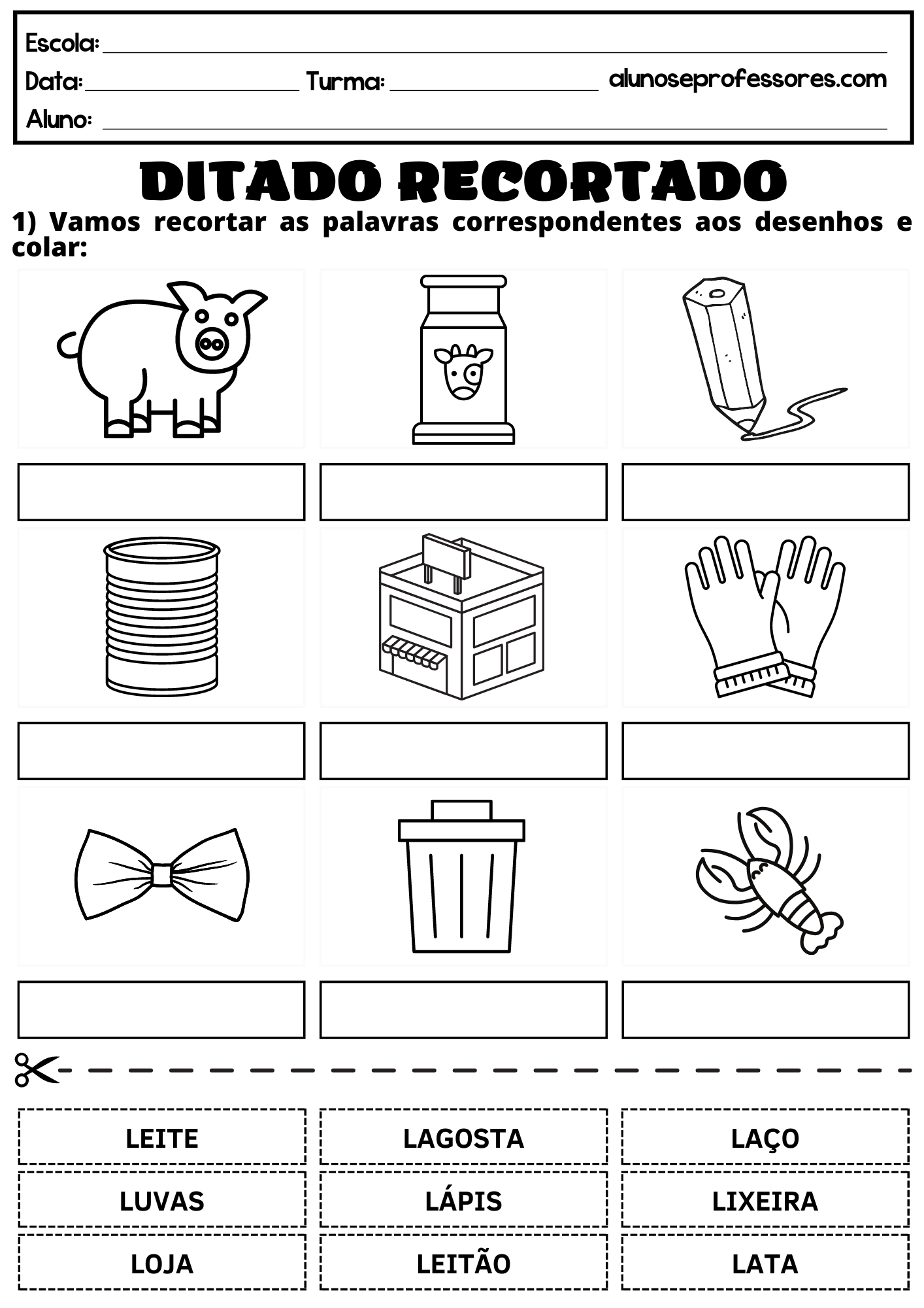 Atividades com a Letra L para imprimir | Alunos e Professores