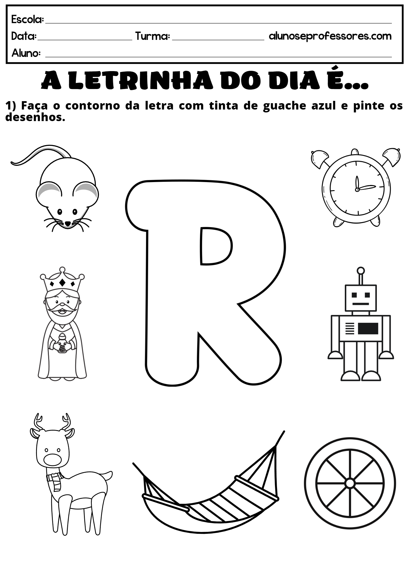 Atividades com a Letra R para imprimir | Alunos e Professores