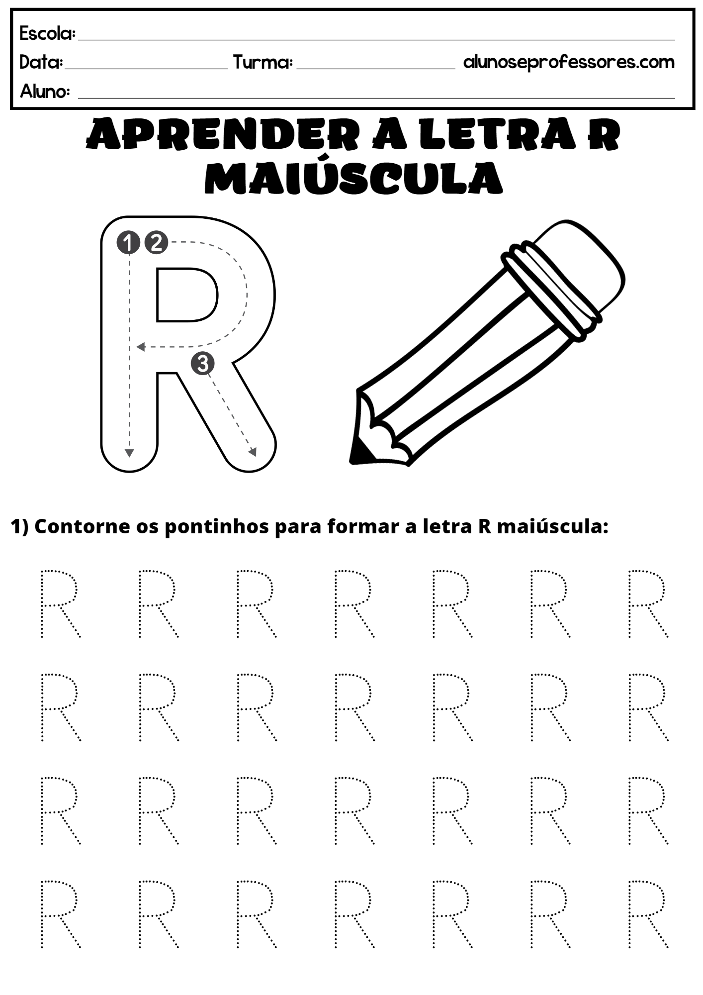 Atividades com a Letra R para imprimir | Alunos e Professores