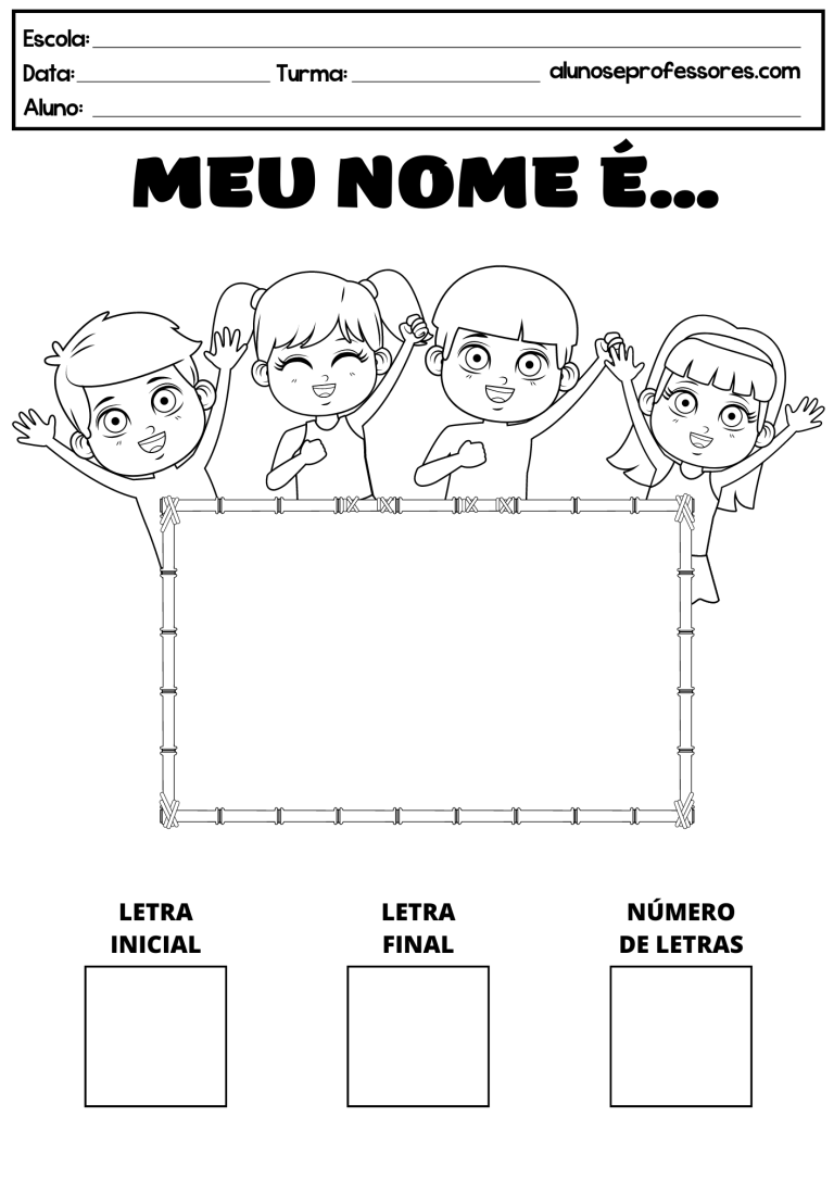 Atividades com o Nome para imprimir | Alunos e Professores