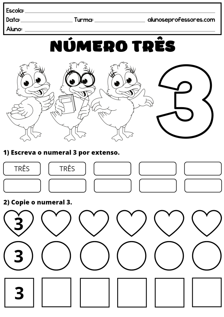 Atividades com o Número 3 | Alunos e Professores