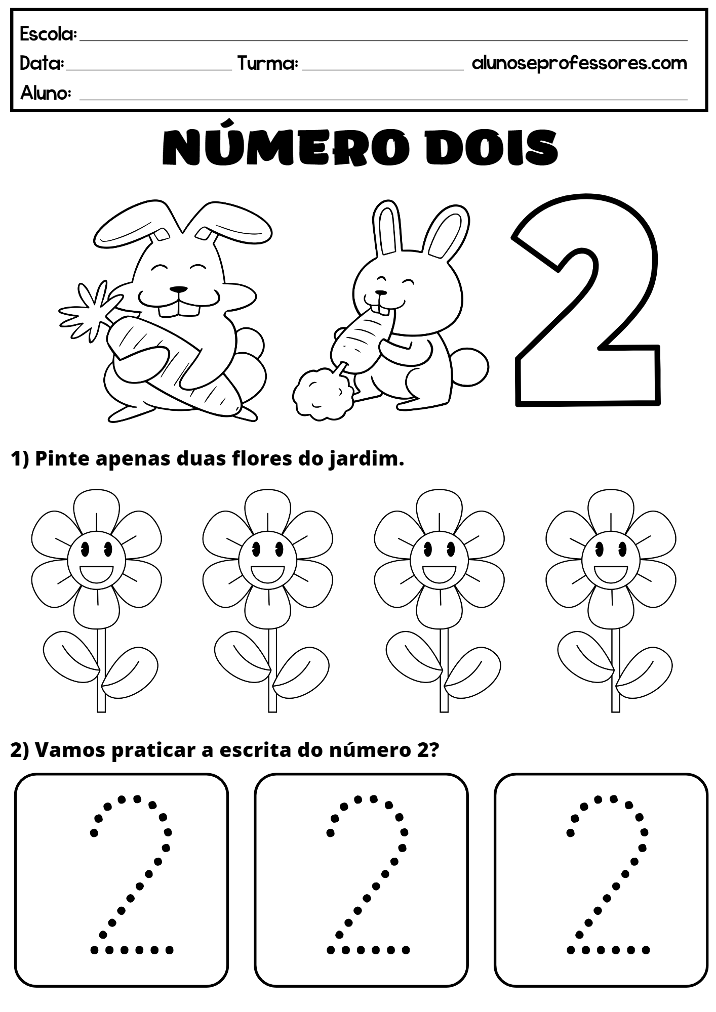 Atividades com o Número 2 | Alunos e Professores