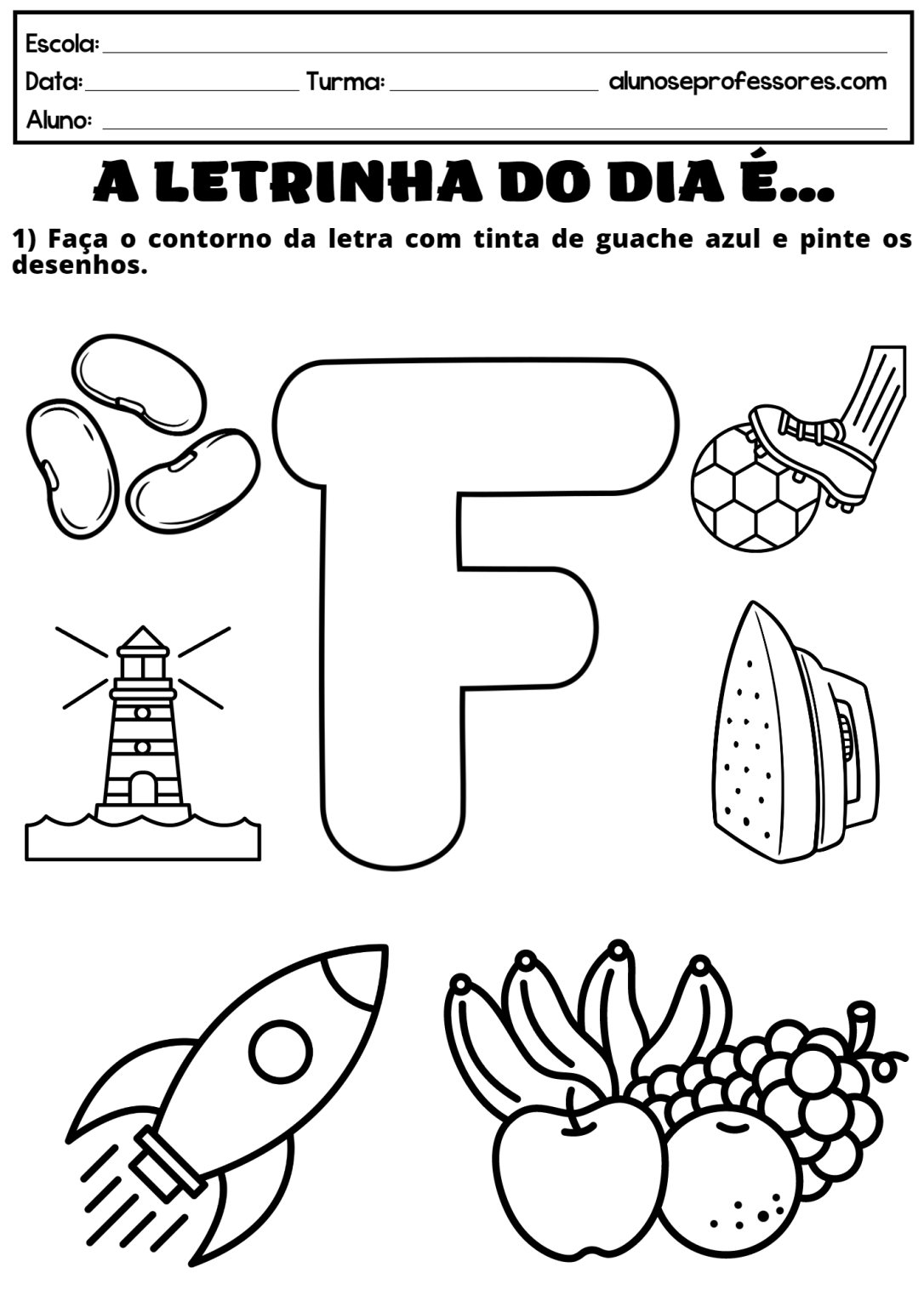 Atividades com a Letra F para imprimir | Alunos e Professores