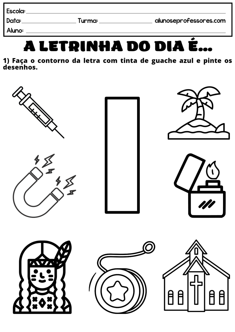 Atividades com a Letra I para imprimir | Alunos e Professores