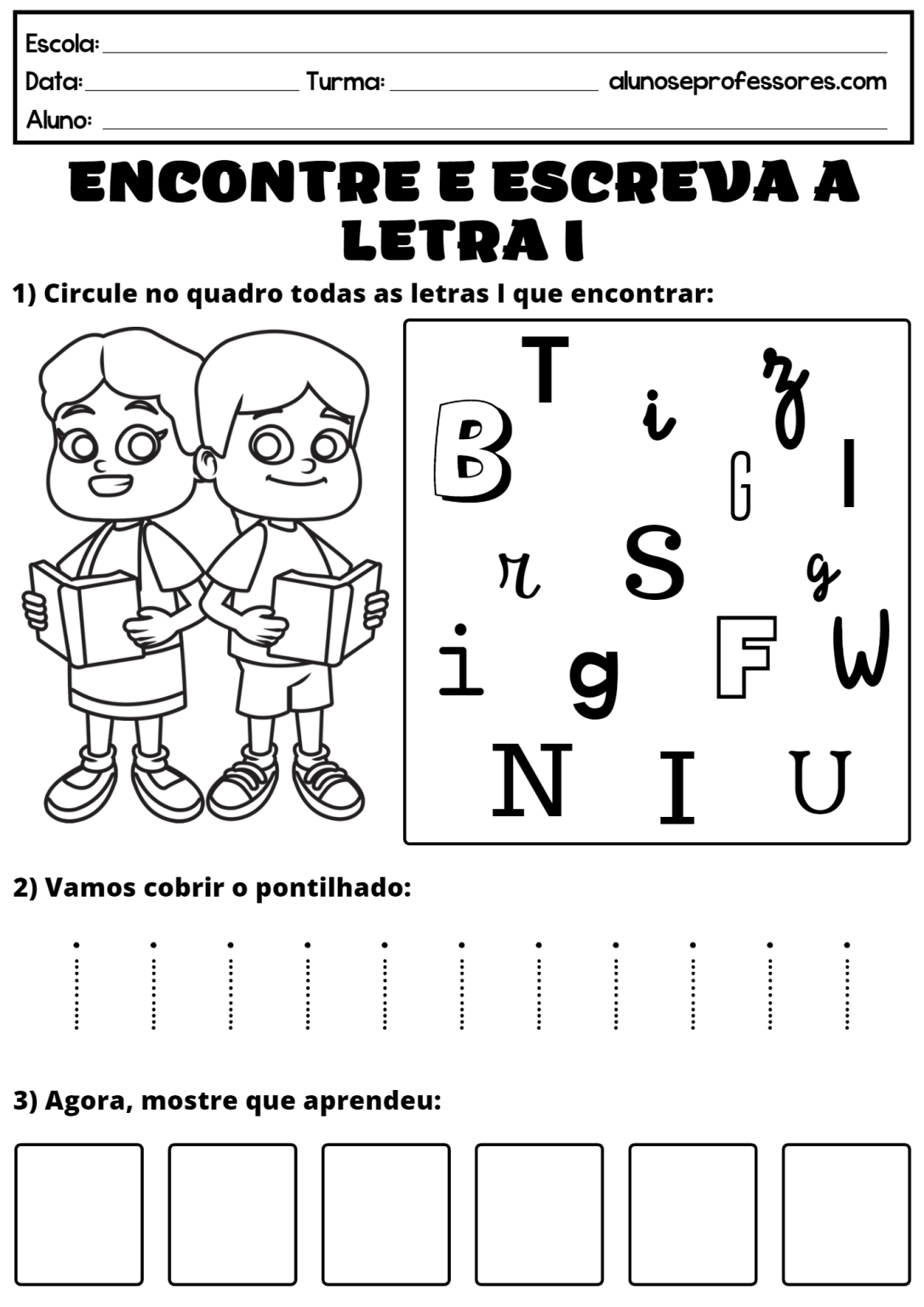 Atividades com a Letra I para imprimir | Alunos e Professores