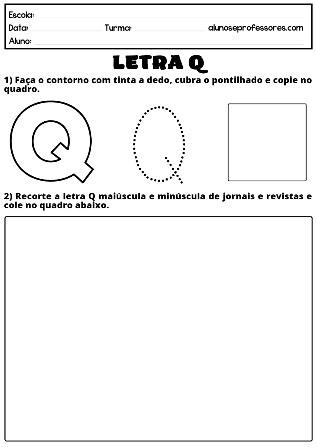 Atividades com a Letra Q para imprimir | Alunos e Professores