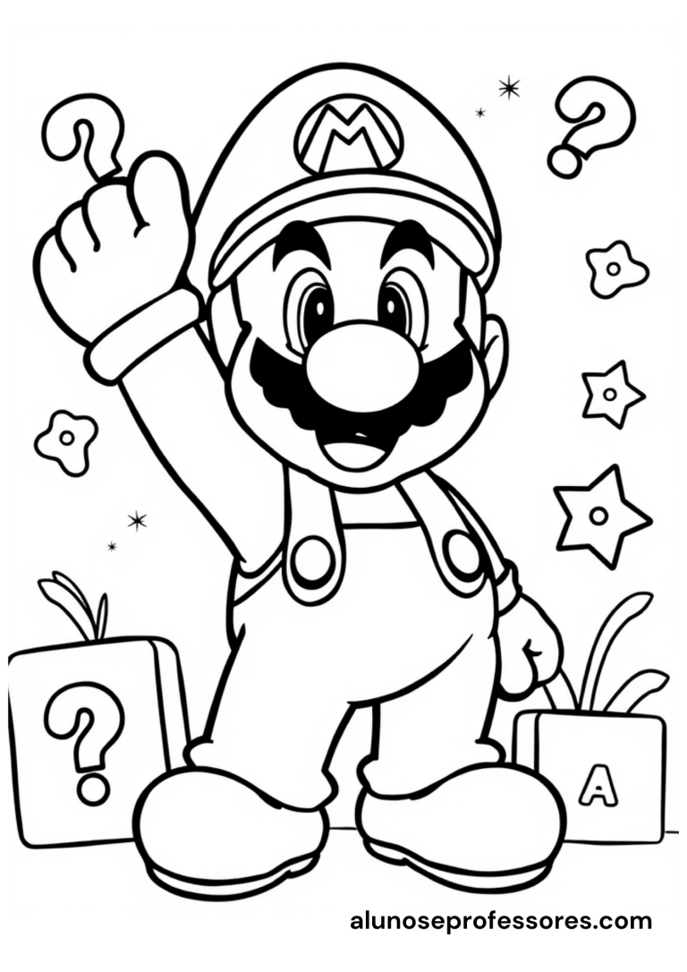 Desenhos do Super Mario para imprimir e colorir | Alunos e Professores